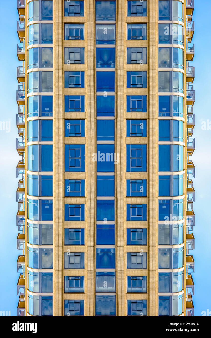 Apartment building in downtown Salt Lake City. Geometric kaleidoscope ...