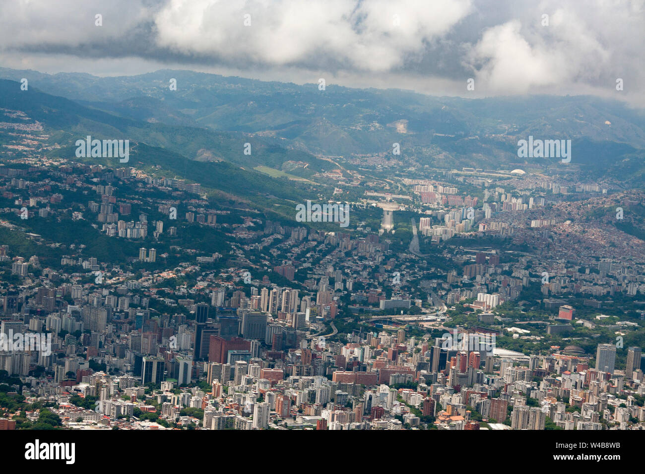 Caracas,Venezuela.Amazing aerial view of the city of Caracas from the ...