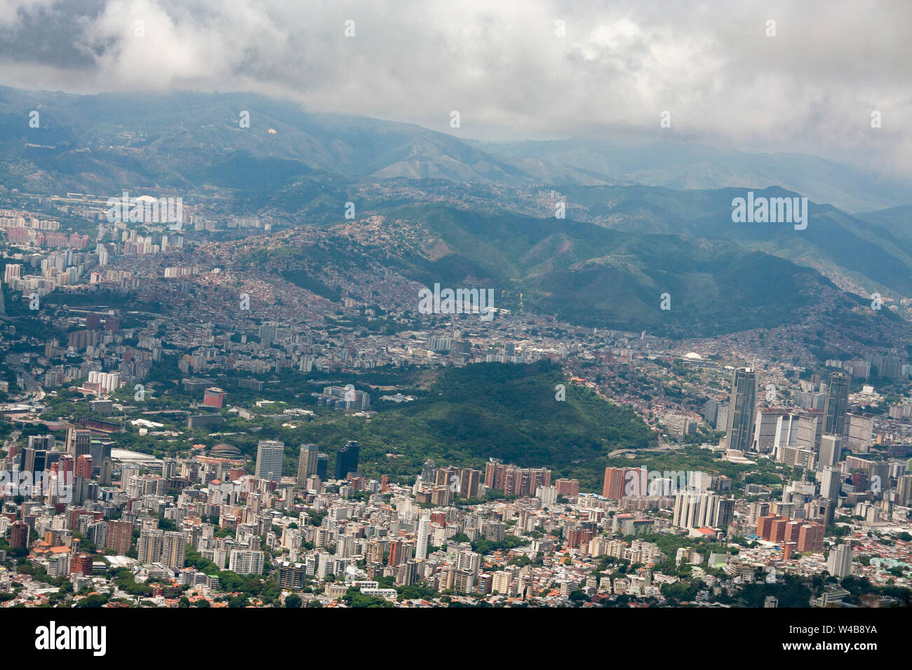 Caracas,Venezuela.Amazing aerial view of the city of Caracas from the ...