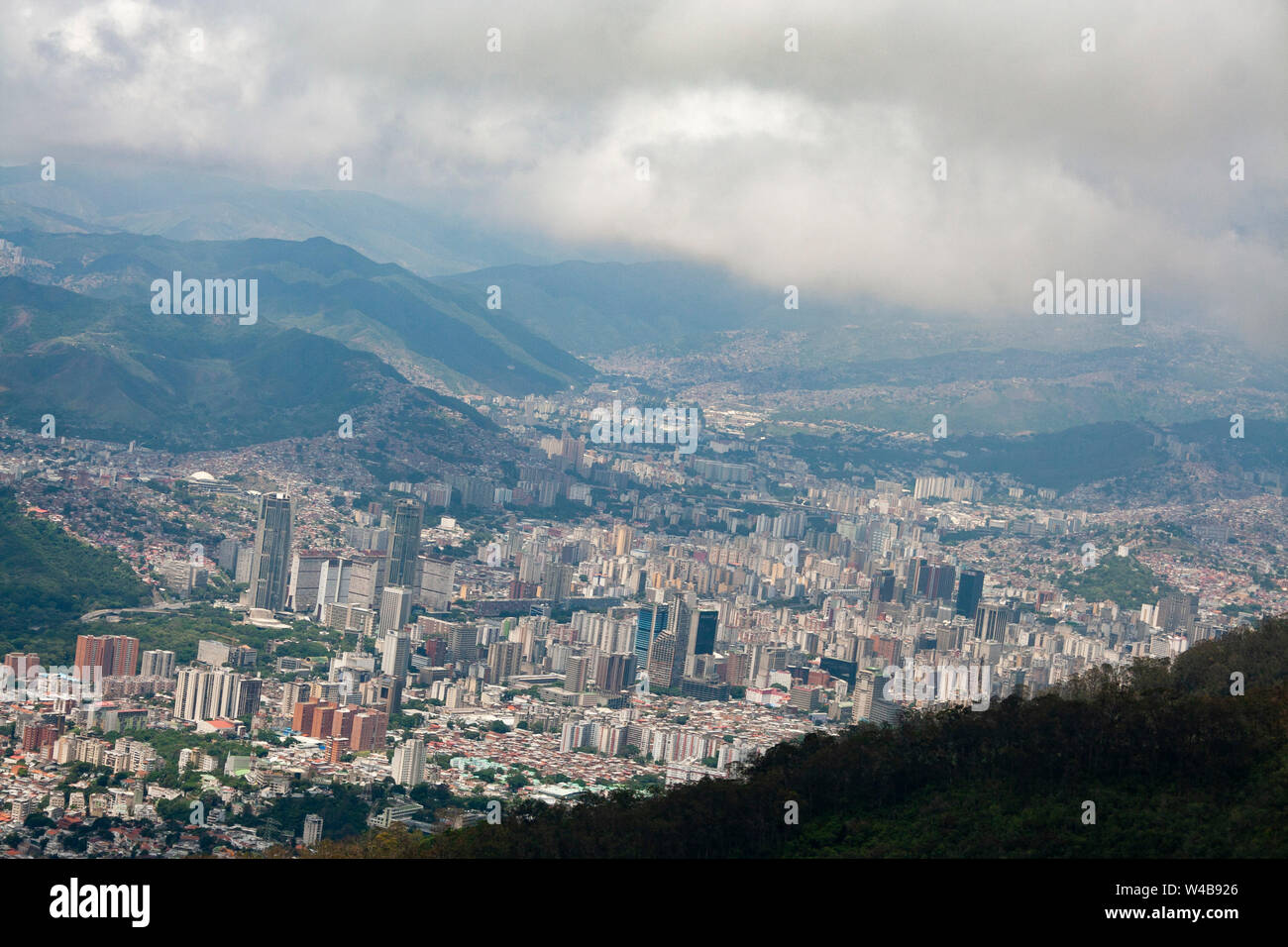 Caracas,Venezuela.Amazing aerial view of the city of Caracas from the ...