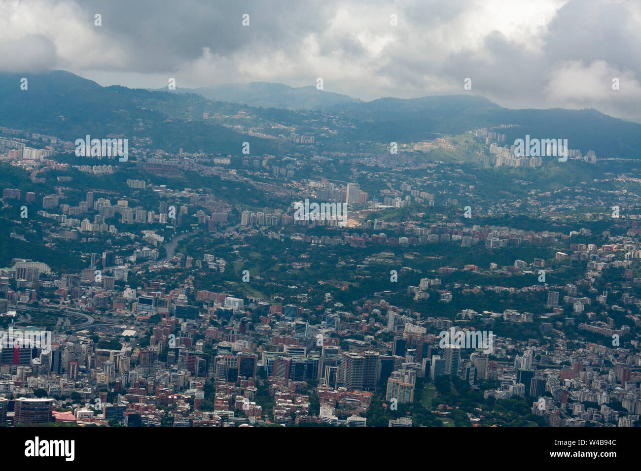 Caracas,Venezuela.Amazing aerial view of the city of Caracas from the ...