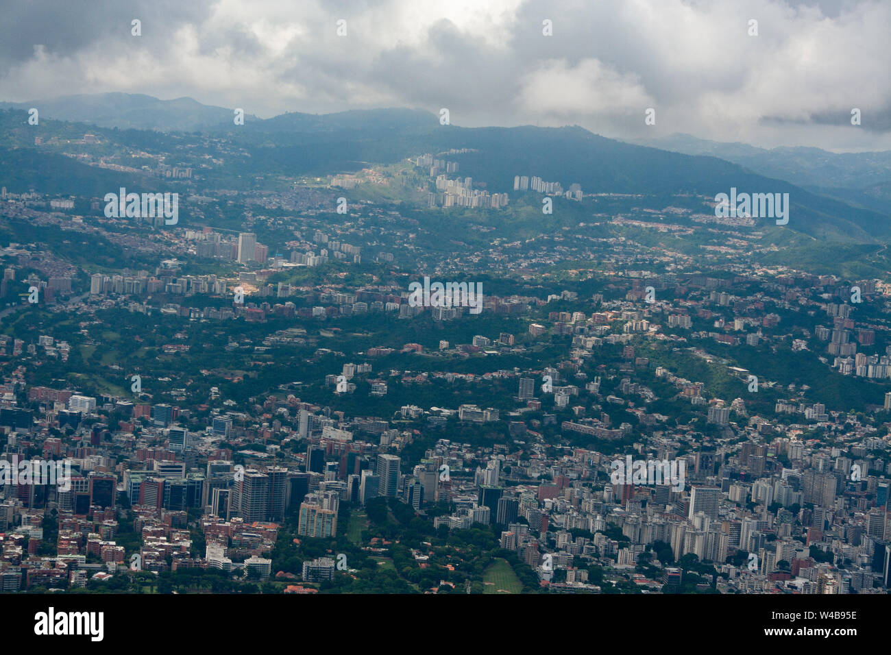 Caracas,Venezuela.Amazing aerial view of the city of Caracas from the ...