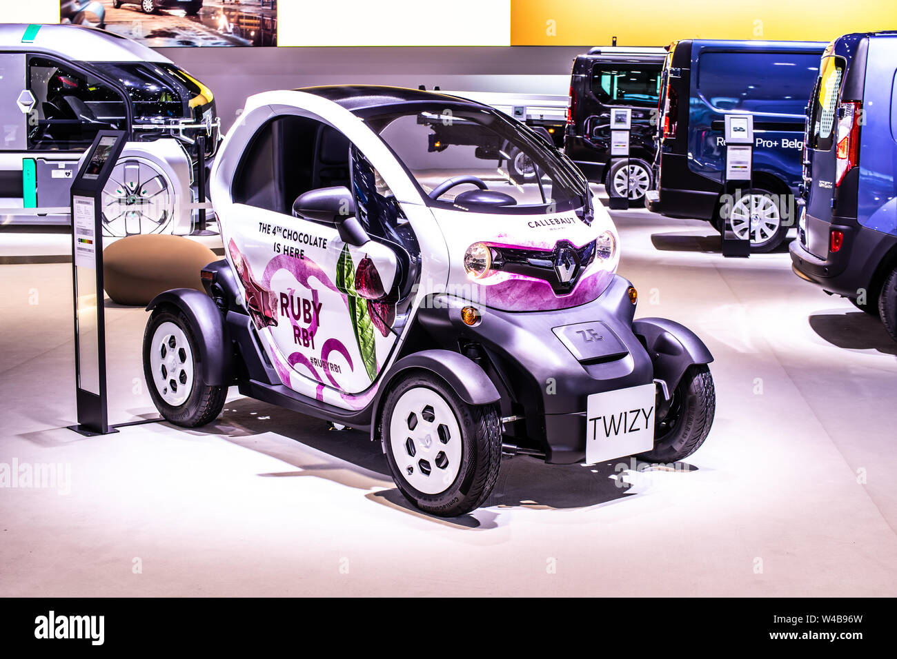 Brussels, Belgium, Jan 2019 small electric Renault Twizy, Brussels ...