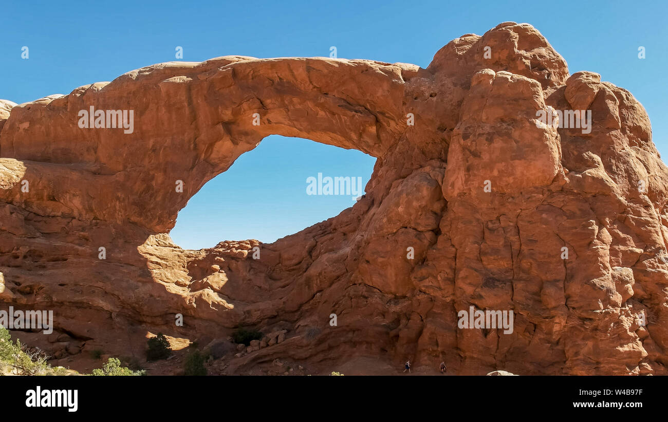 south window arch at arches national park, utah Stock Photo - Alamy