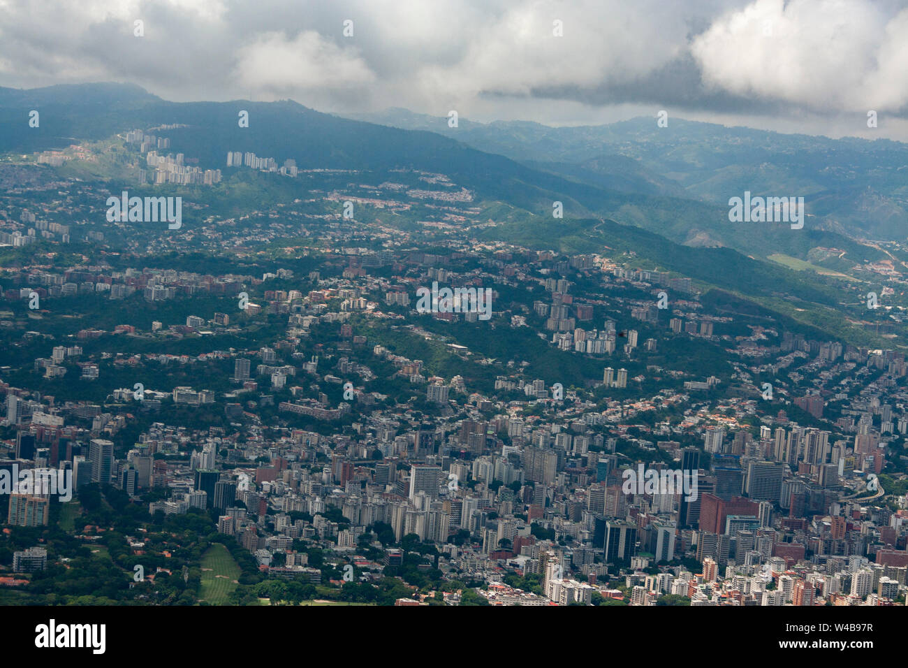 Caracas,Venezuela.Amazing aerial view of the city of Caracas from the ...