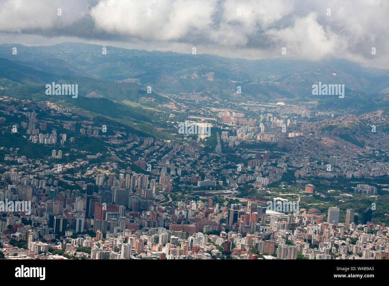 Caracas,Venezuela.Amazing aerial view of the city of Caracas from the ...