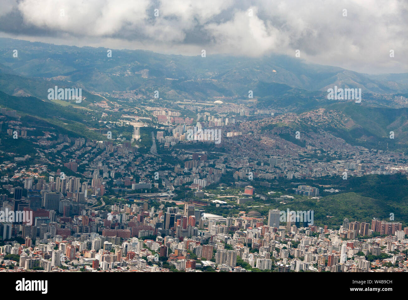 Caracas,Venezuela.Amazing aerial view of the city of Caracas from the ...
