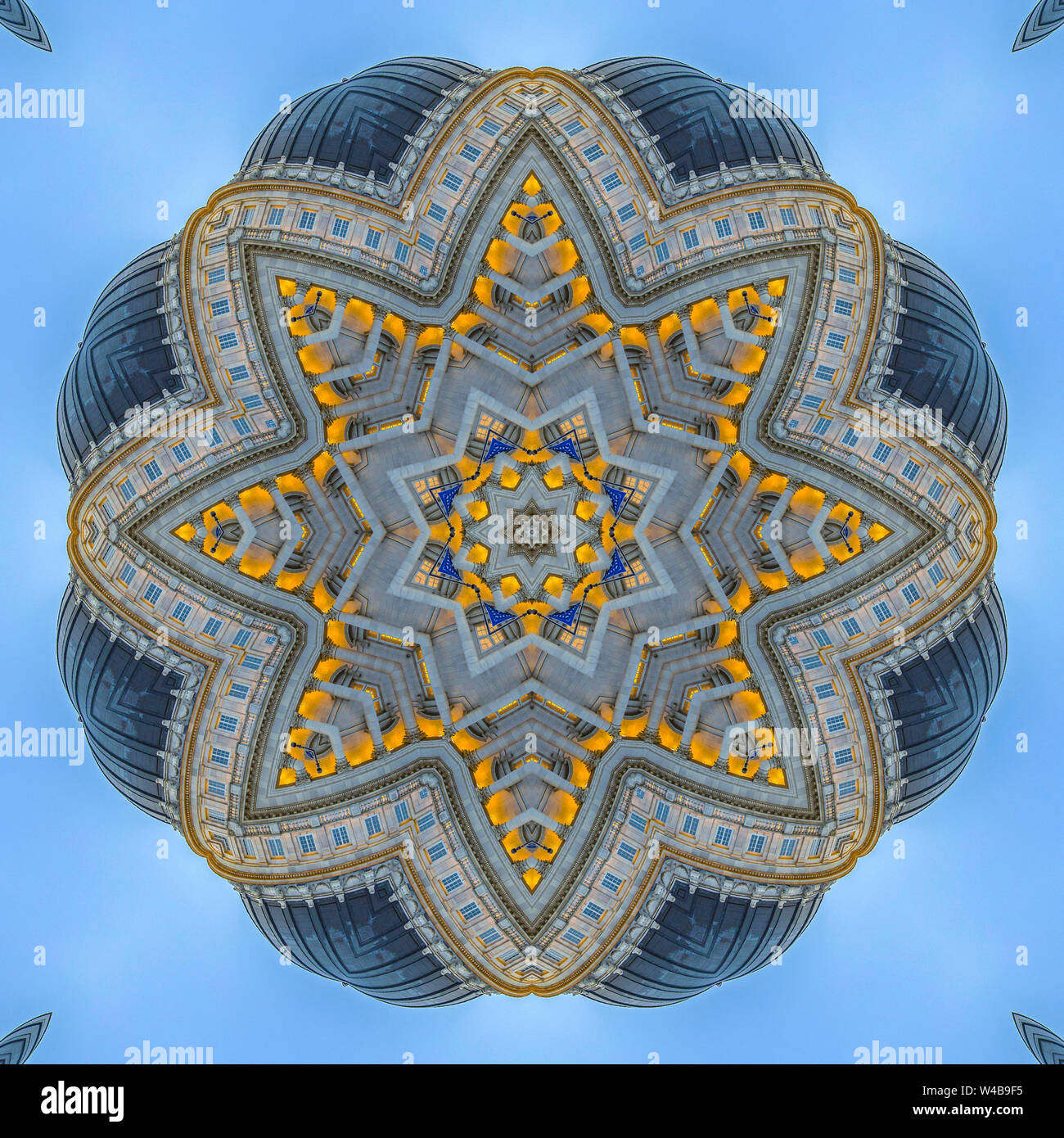 Emblem made with columns of the capital building. Geometric ...