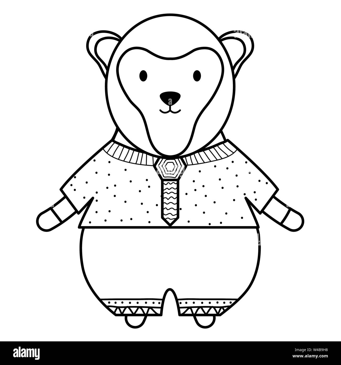 cute monkey childish character vector illustration design Stock Vector ...