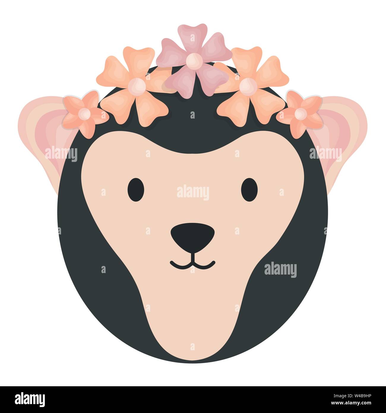 cute female monkey childish character vector illustration design Stock ...