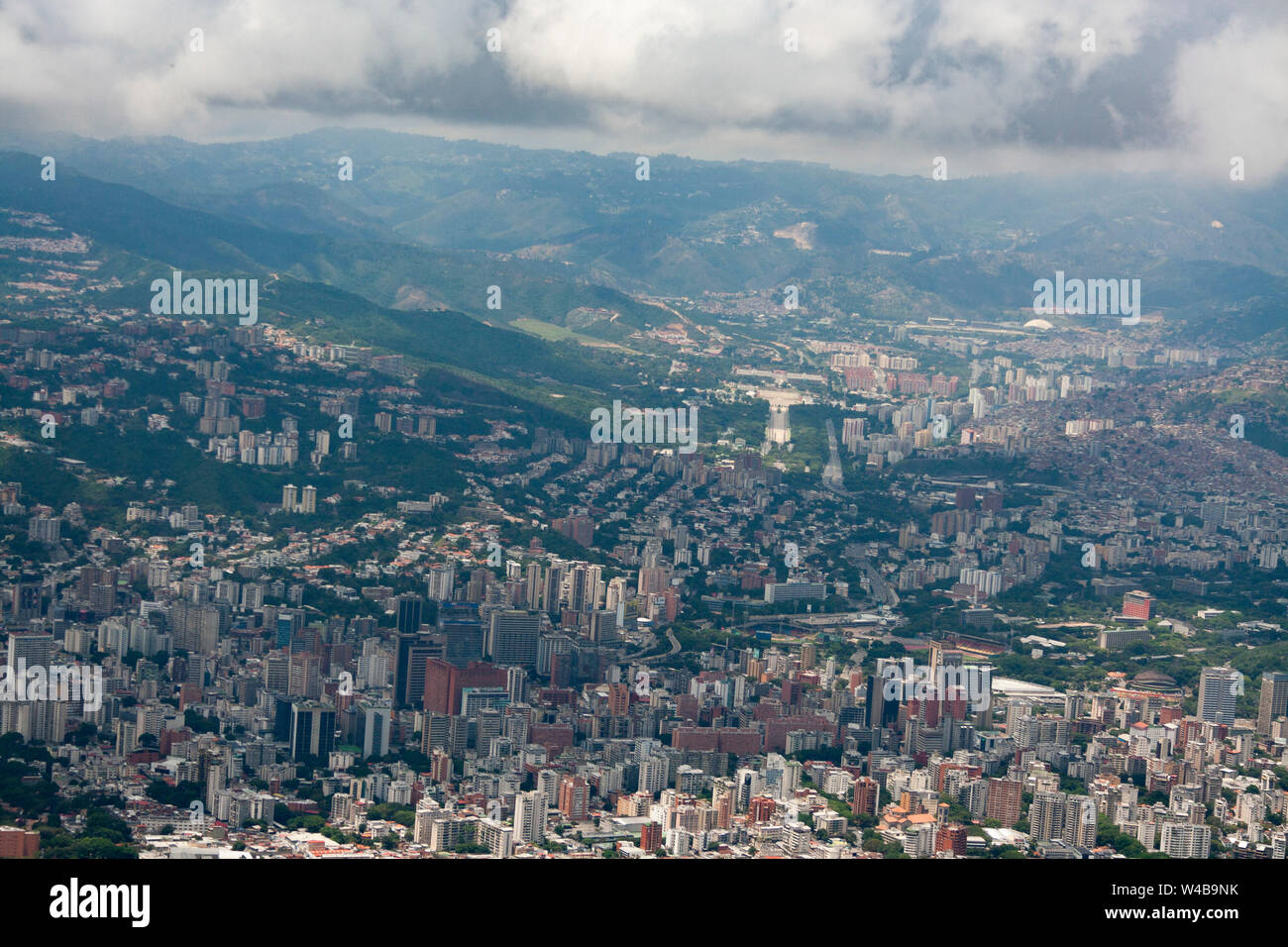 Caracas,Venezuela.Amazing aerial view of the city of Caracas from the ...