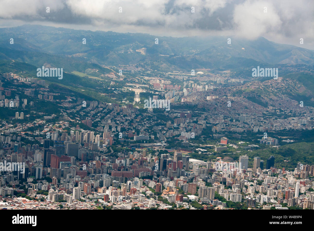 Caracas,Venezuela.Amazing aerial view of the city of Caracas from the ...