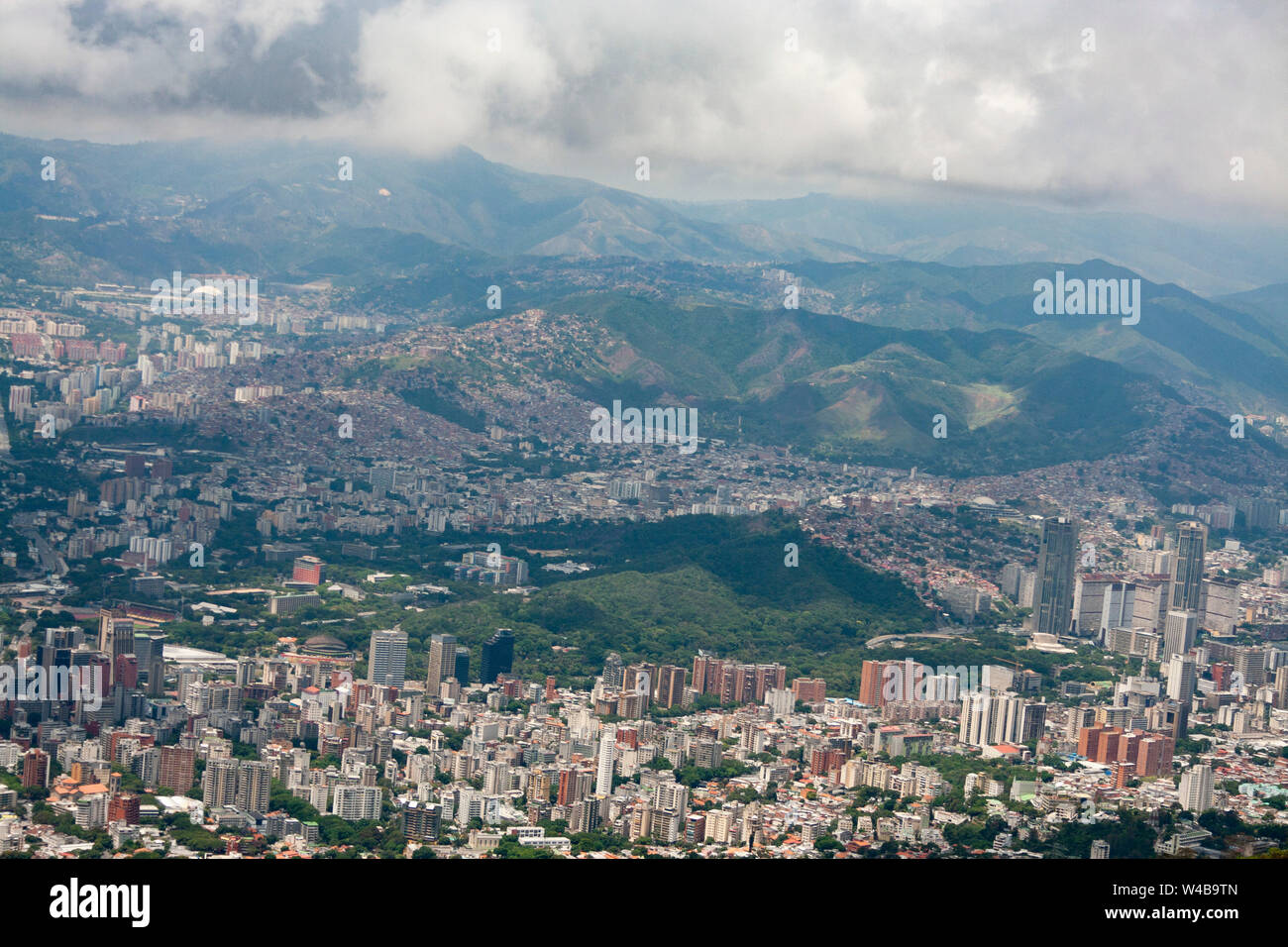 Caracas,Venezuela.Amazing aerial view of the city of Caracas from the ...