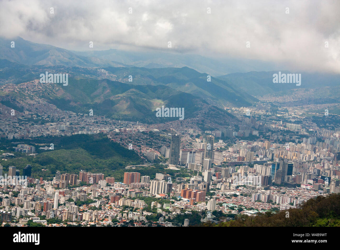 Caracas,Venezuela.Amazing aerial view of the city of Caracas from the ...