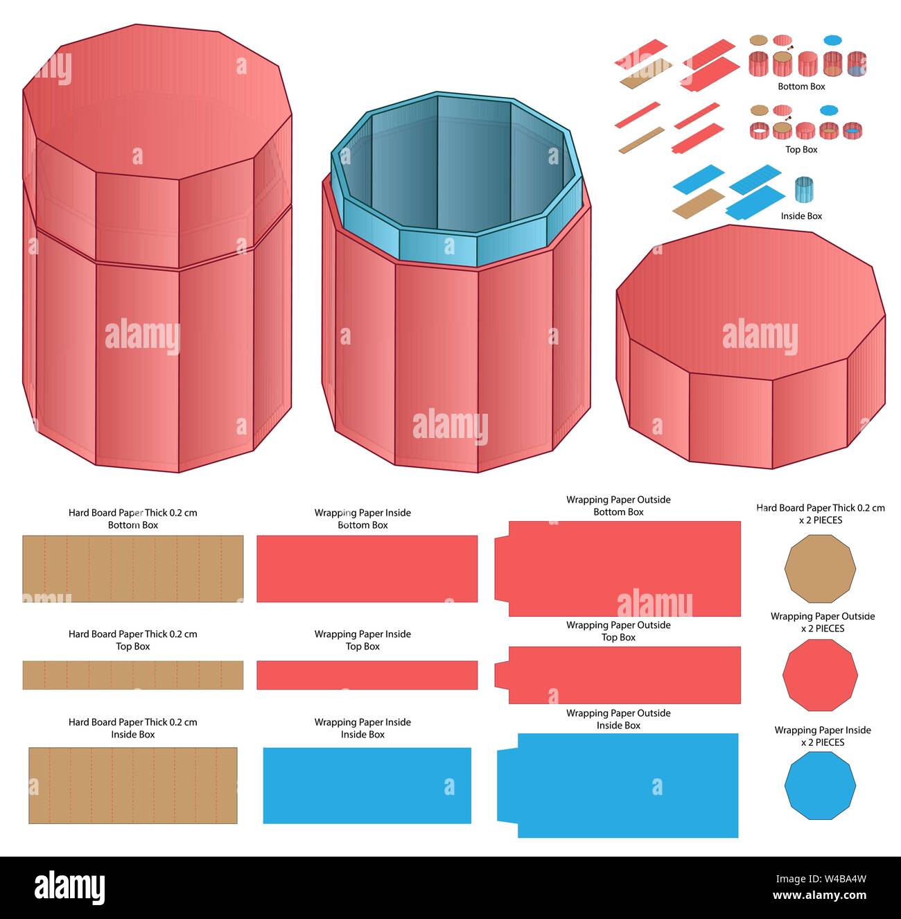Box packaging die cut template design. 3d mock-up Stock Vector Image ...