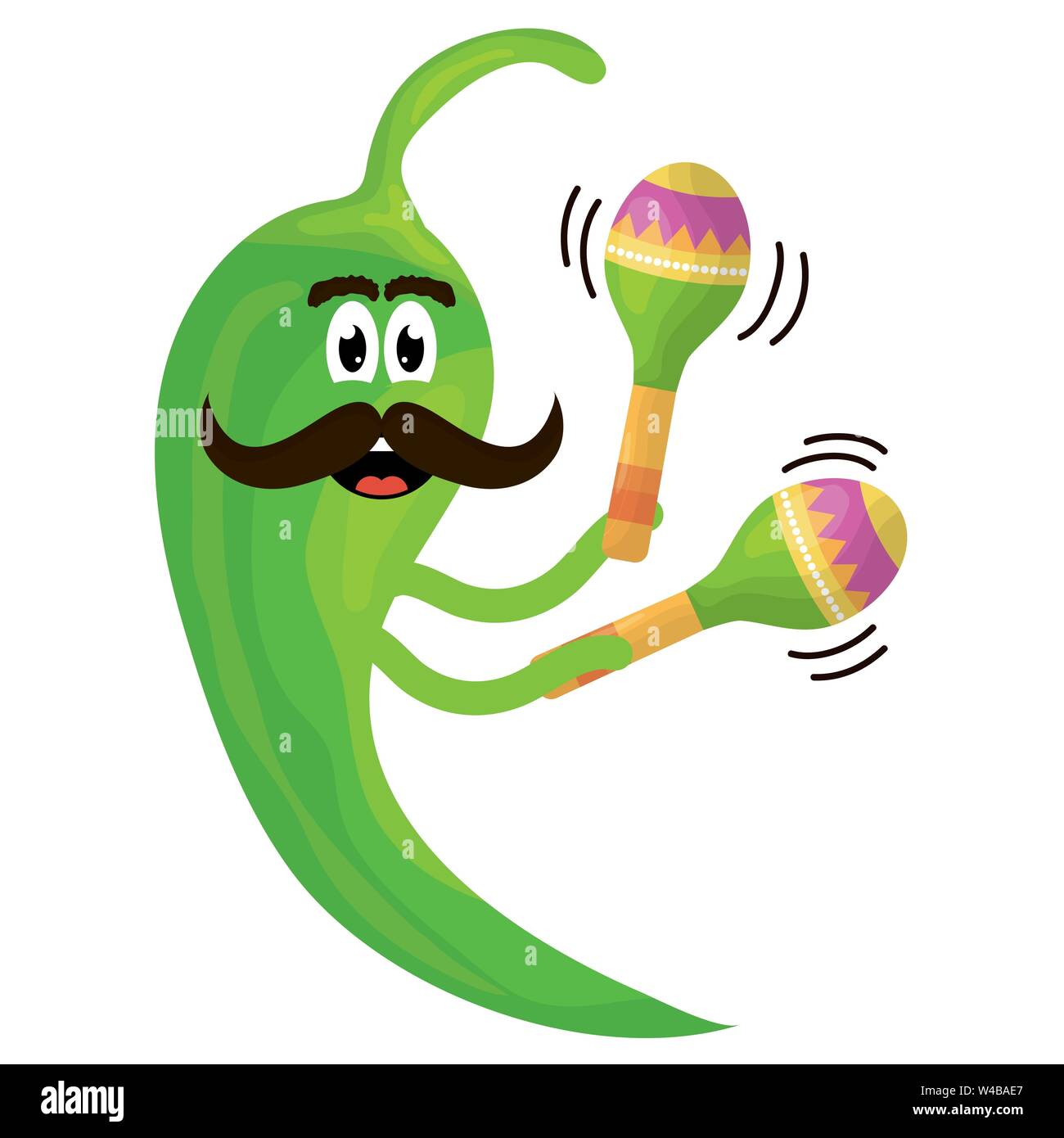 chilli pepper with maracas comic character vector illustration design ...