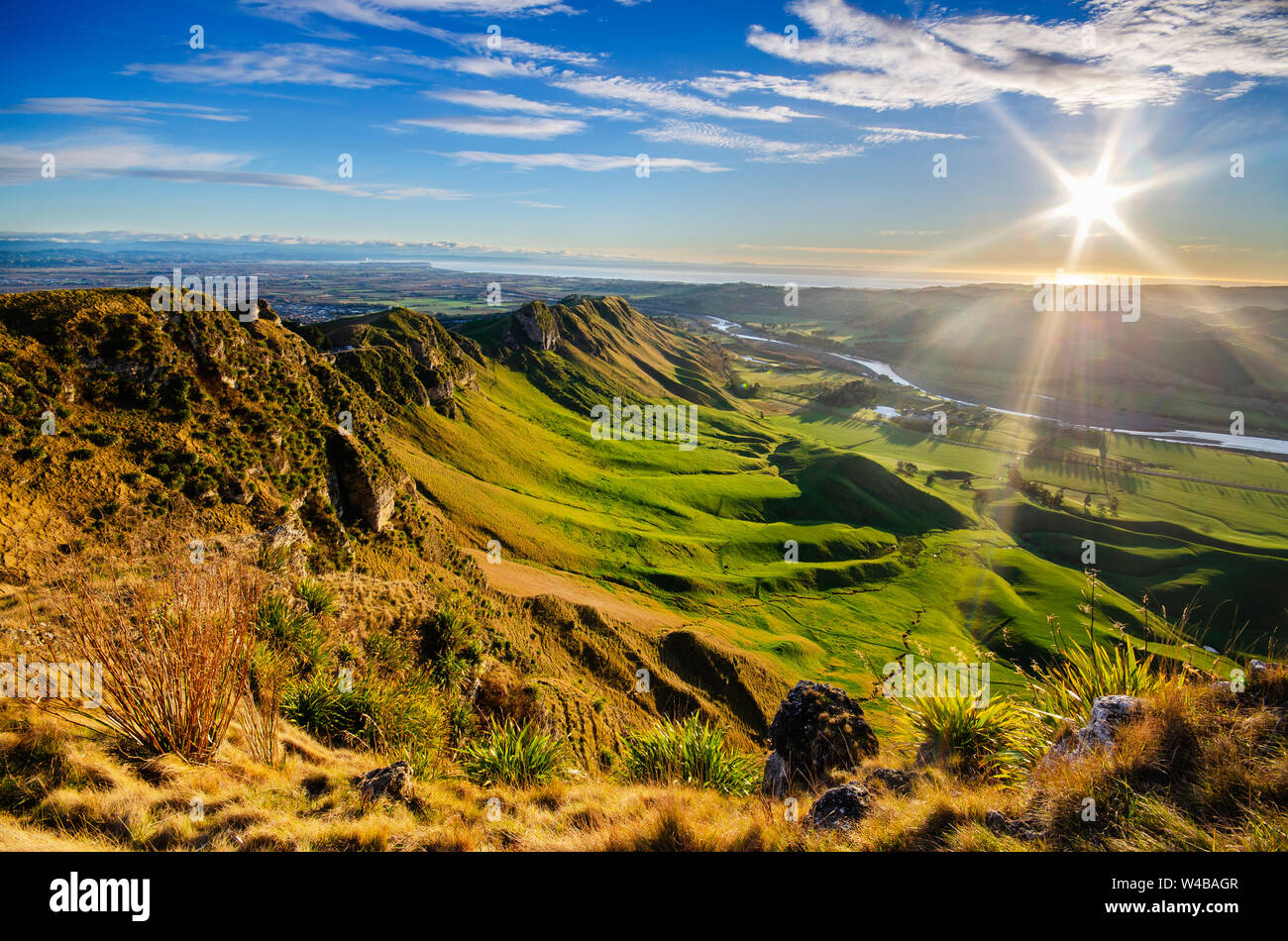 Sunrise At Te Mata Peak New Zealand Stock Photo Alamy