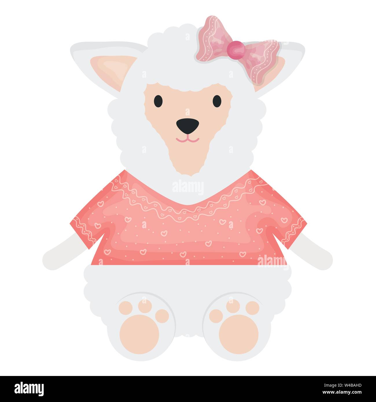 cute female sheep childish character vector illustration design Stock ...