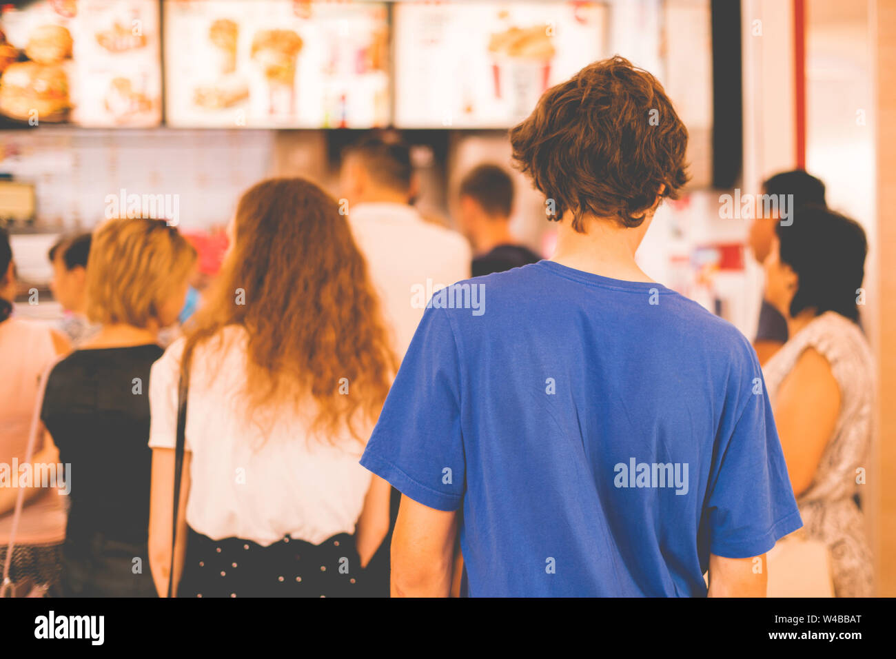 Queue restaurant counter burger hi-res stock photography and images - Alamy