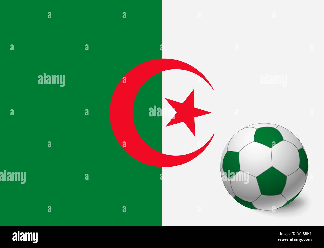Algeria flag and soccer ball. National football background. Soccer ball ...