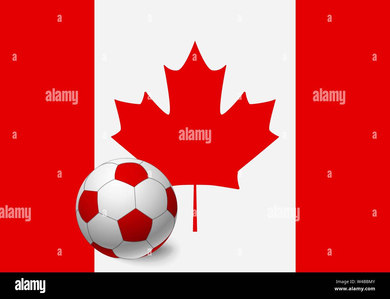 Canada flag and soccer ball. National football background. Soccer ball ...