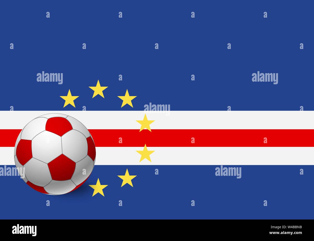 Cape Verde flag and soccer ball. National football background. Soccer ...