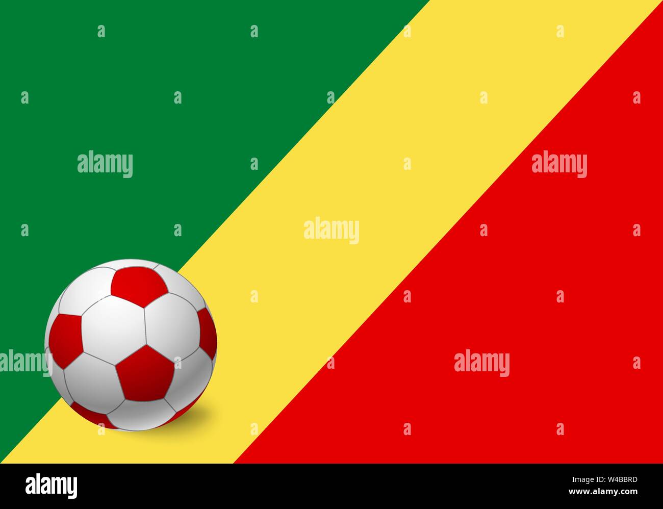 Congo flag and soccer ball. National football background. Soccer ball ...