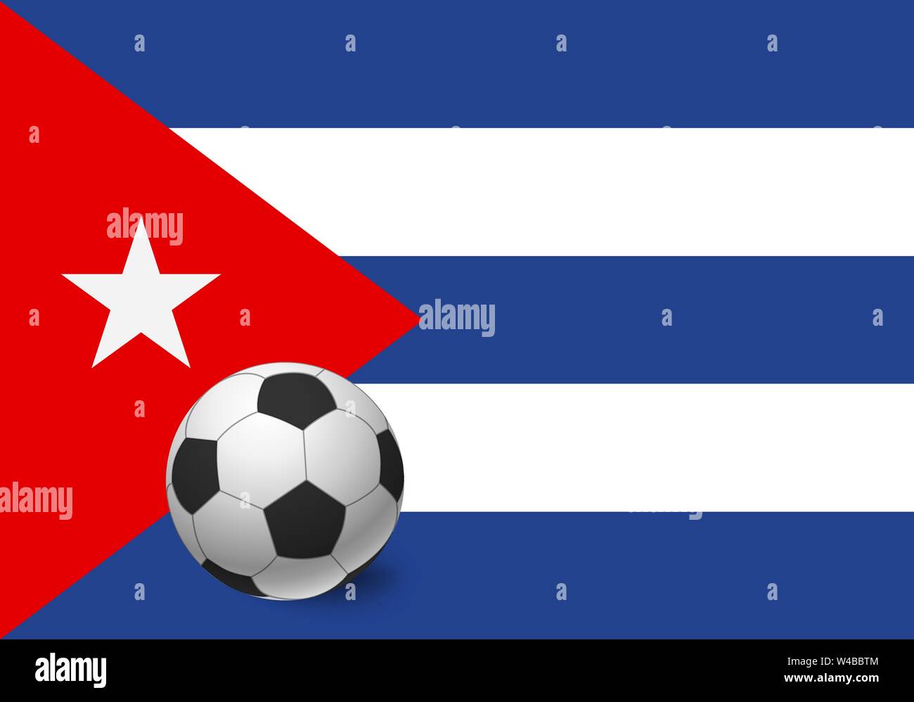 Cuba flag and soccer ball. National football background. Soccer ball ...