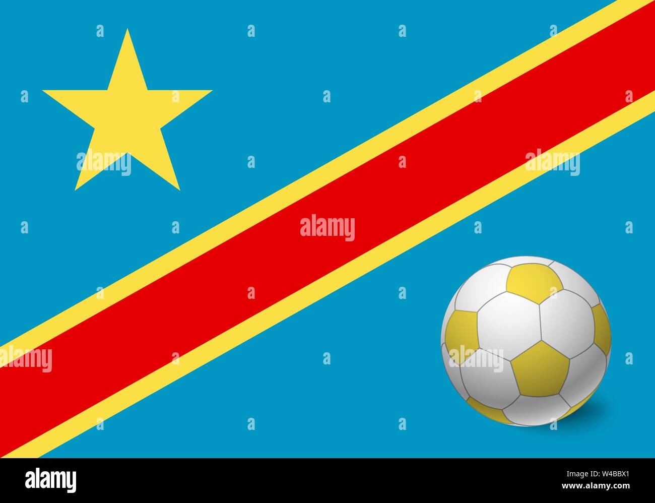 Democratic Republic of the Congo flag and soccer ball. National ...