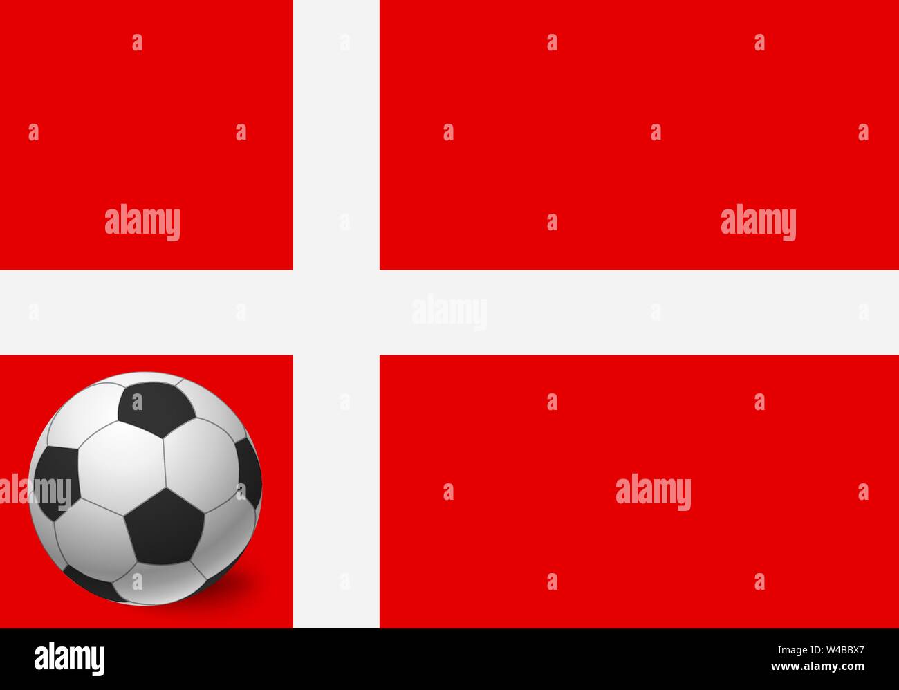 Denmark flag and soccer ball. National football background. Soccer ball ...