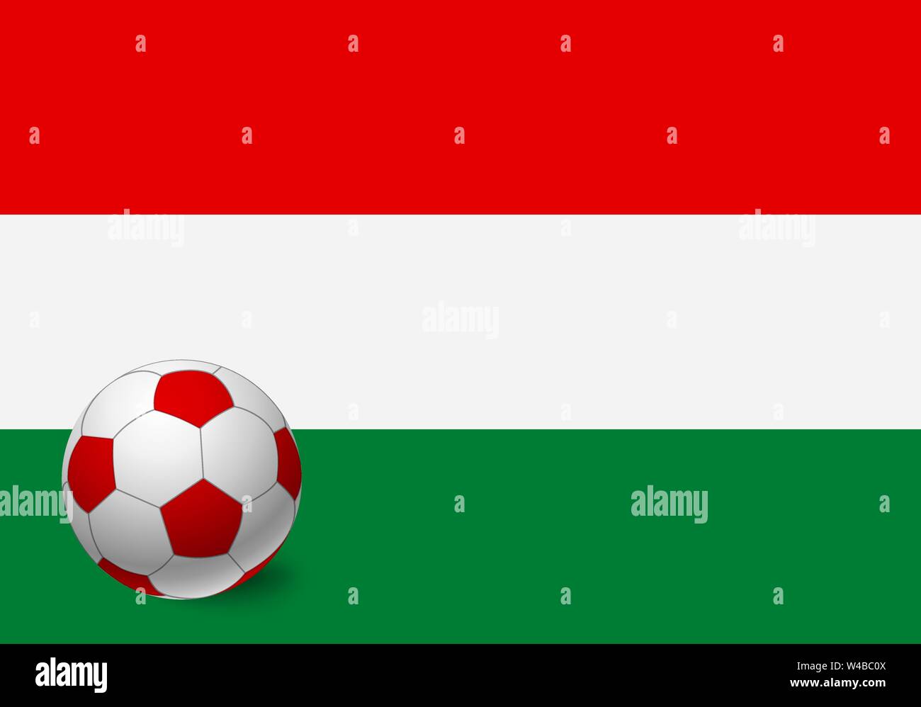 Hungary flag and soccer ball. National football background. Soccer ball ...