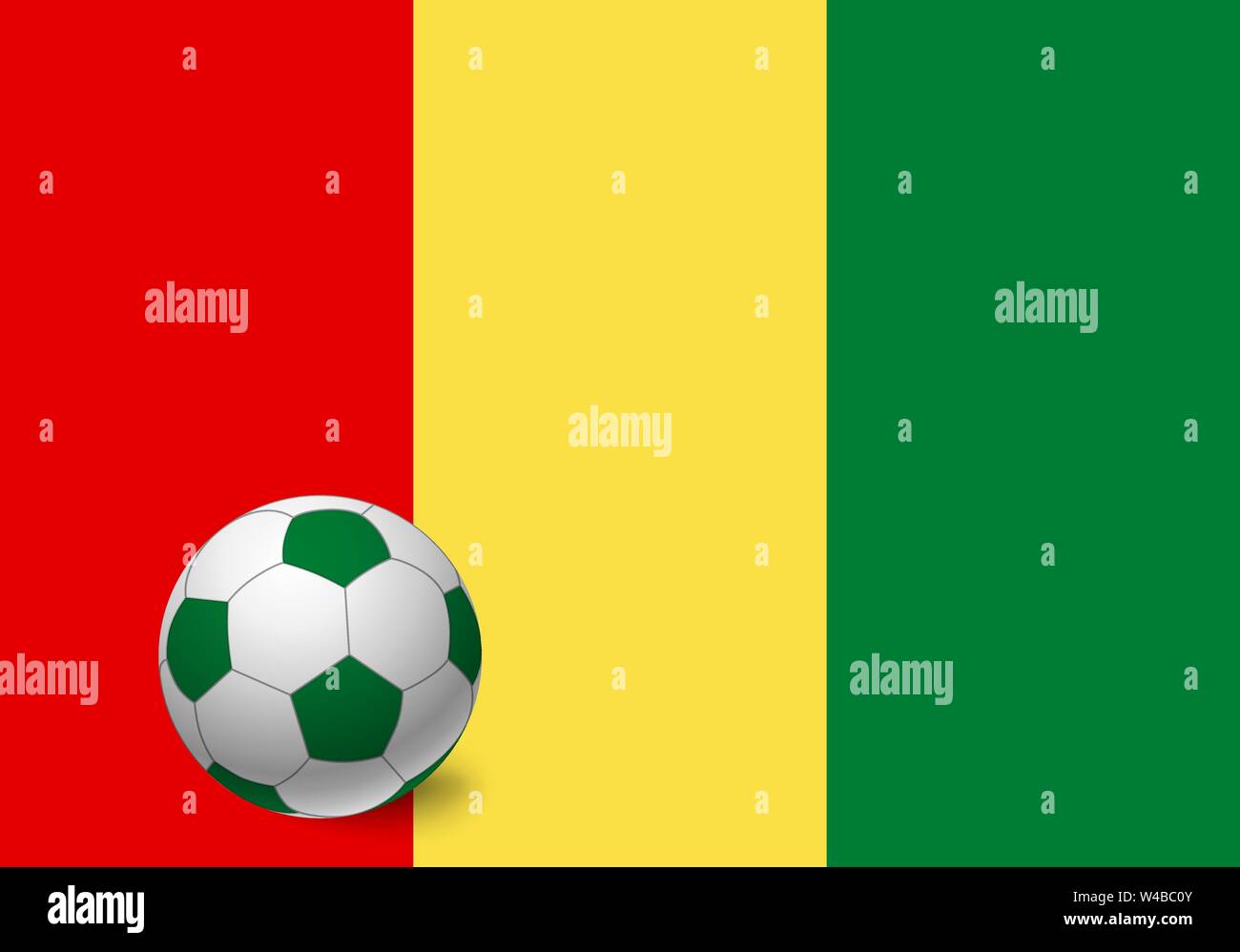 Guinea flag and soccer ball. National football background. Soccer ball ...