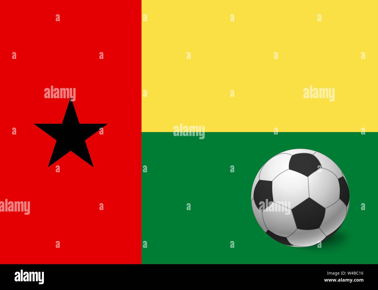 Guinea-Bissau flag and soccer ball. National football background ...