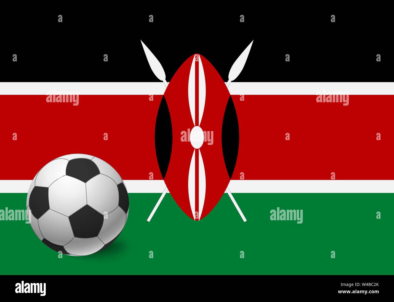 Kenya flag and soccer ball. National football background. Soccer ball ...