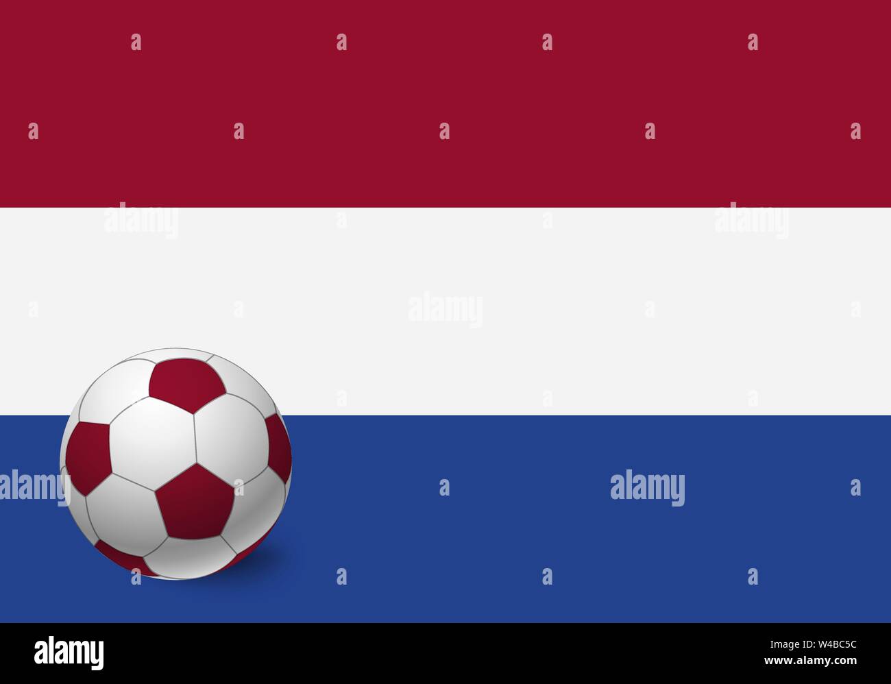 Netherlands flag and soccer ball. National football background. Soccer ...