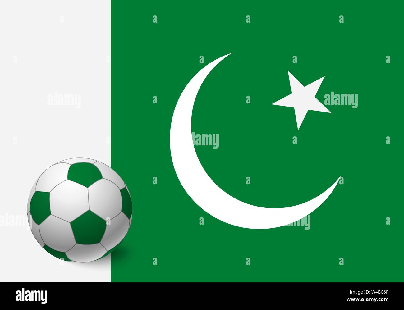 Pakistan flag and soccer ball. National football background. Soccer ...