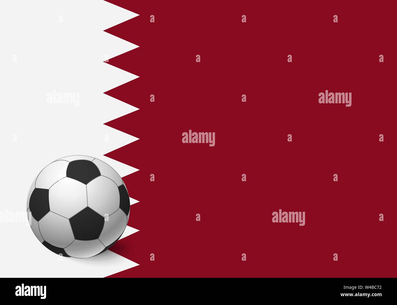 Qatar flag and soccer ball. National football background. Soccer ball ...