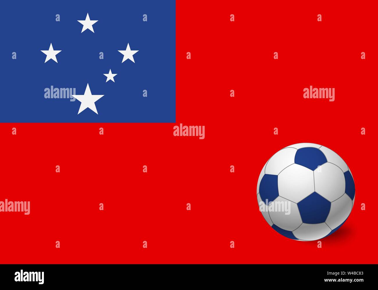 Samoa flag and soccer ball. National football background. Soccer ball ...