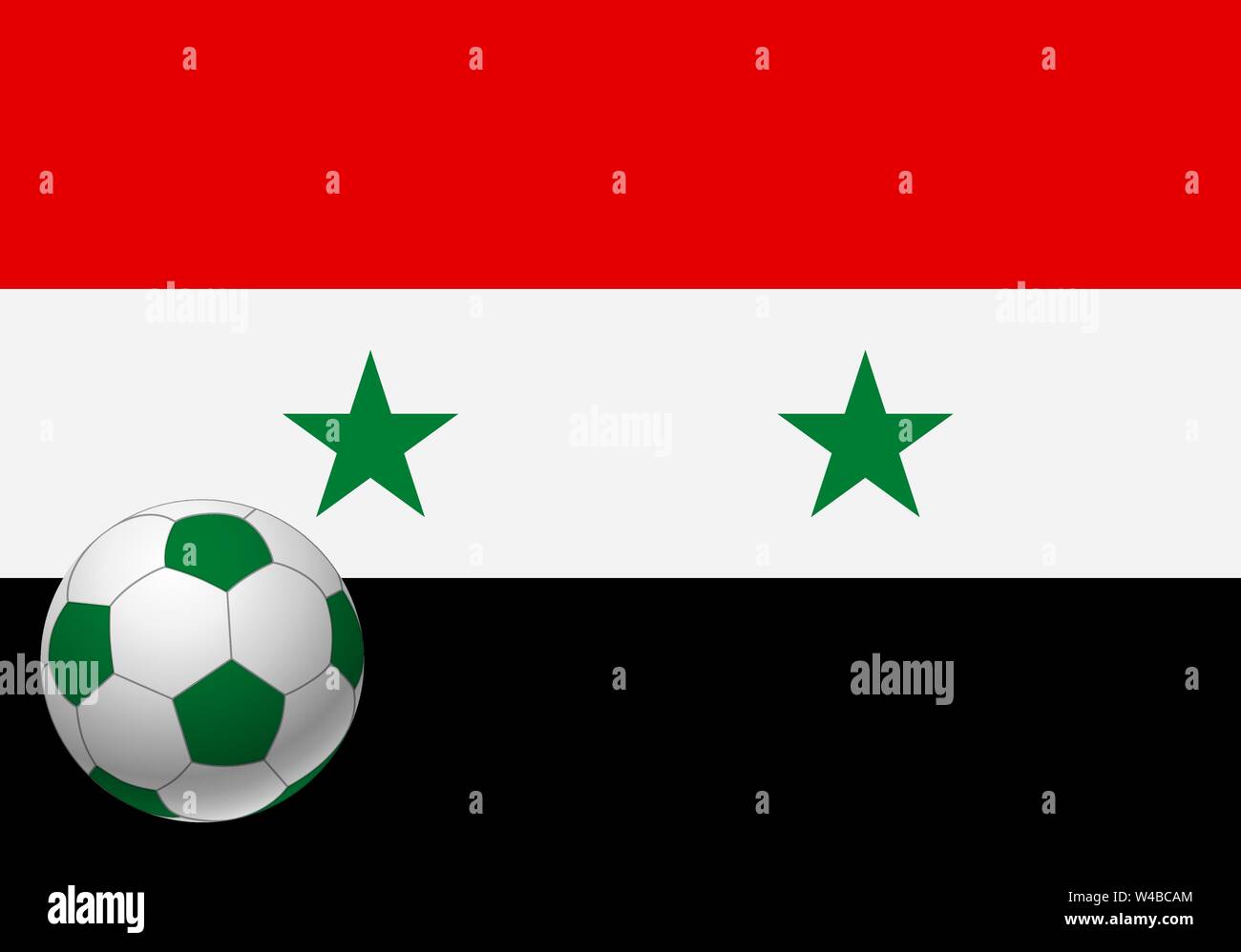 Syria flag and soccer ball. National football background. Soccer ball ...