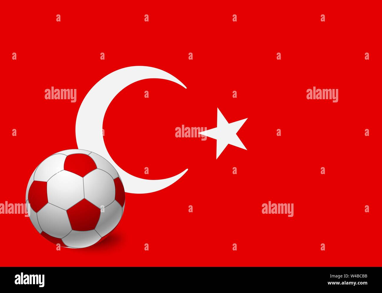 Turkey flag and soccer ball. National football background. Soccer ball ...