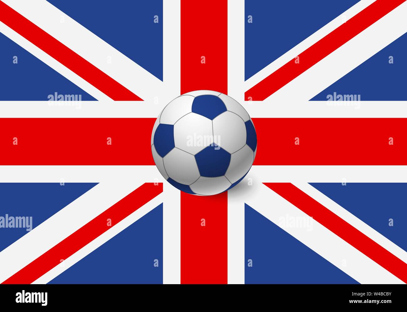 United Kingdom flag and soccer ball. National football background ...