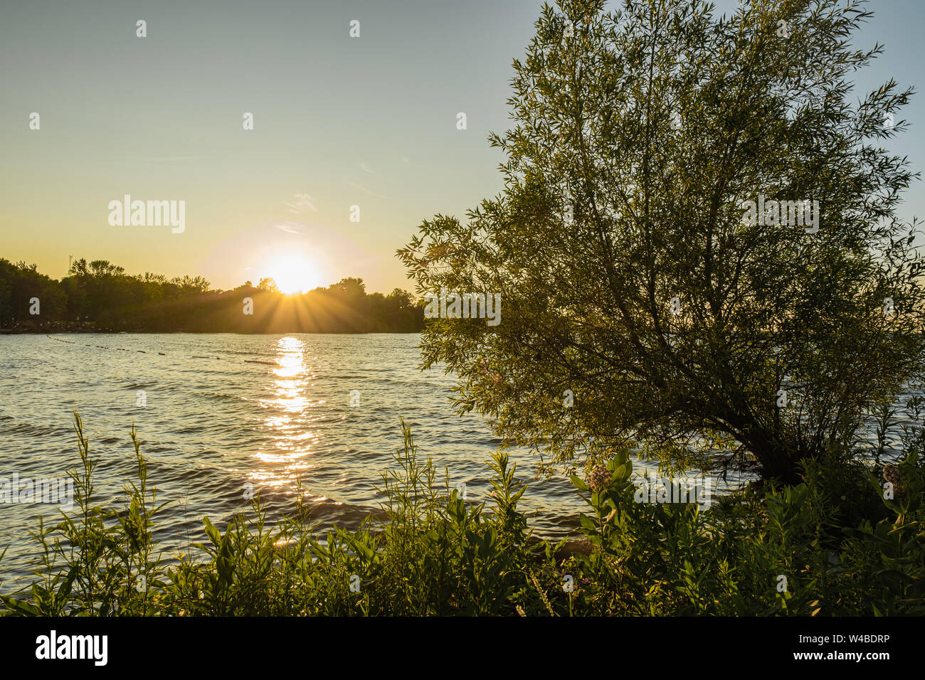 Sunset time at the Beach in Ontario Canada Stock Photo - Alamy