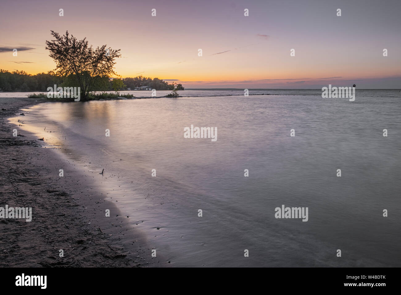 Sunset time at the Beach in Ontario Canada Stock Photo - Alamy