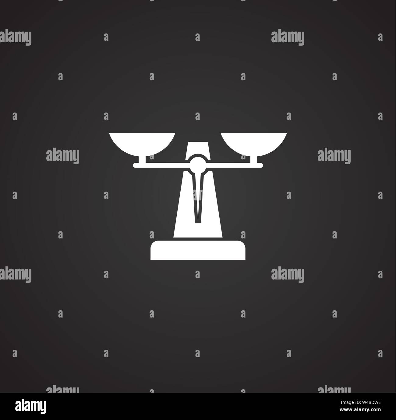 Scale icon on background for graphic and web design. Simple ...