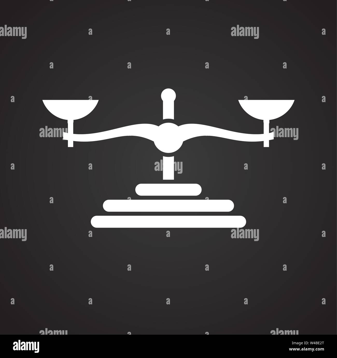 Scale icon on background for graphic and web design. Simple ...
