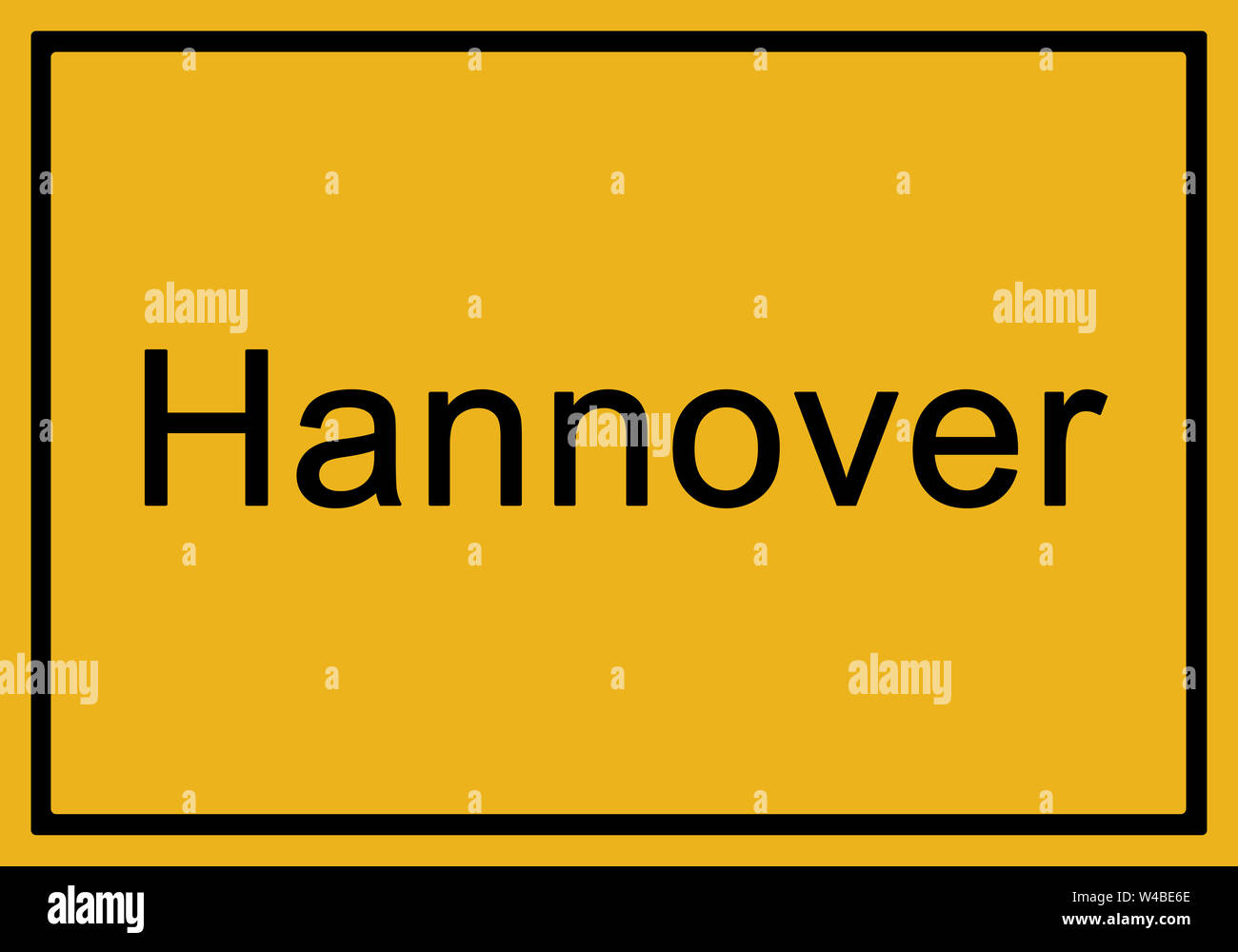 Typical german yellow city sign Hannover Stock Photo - Alamy