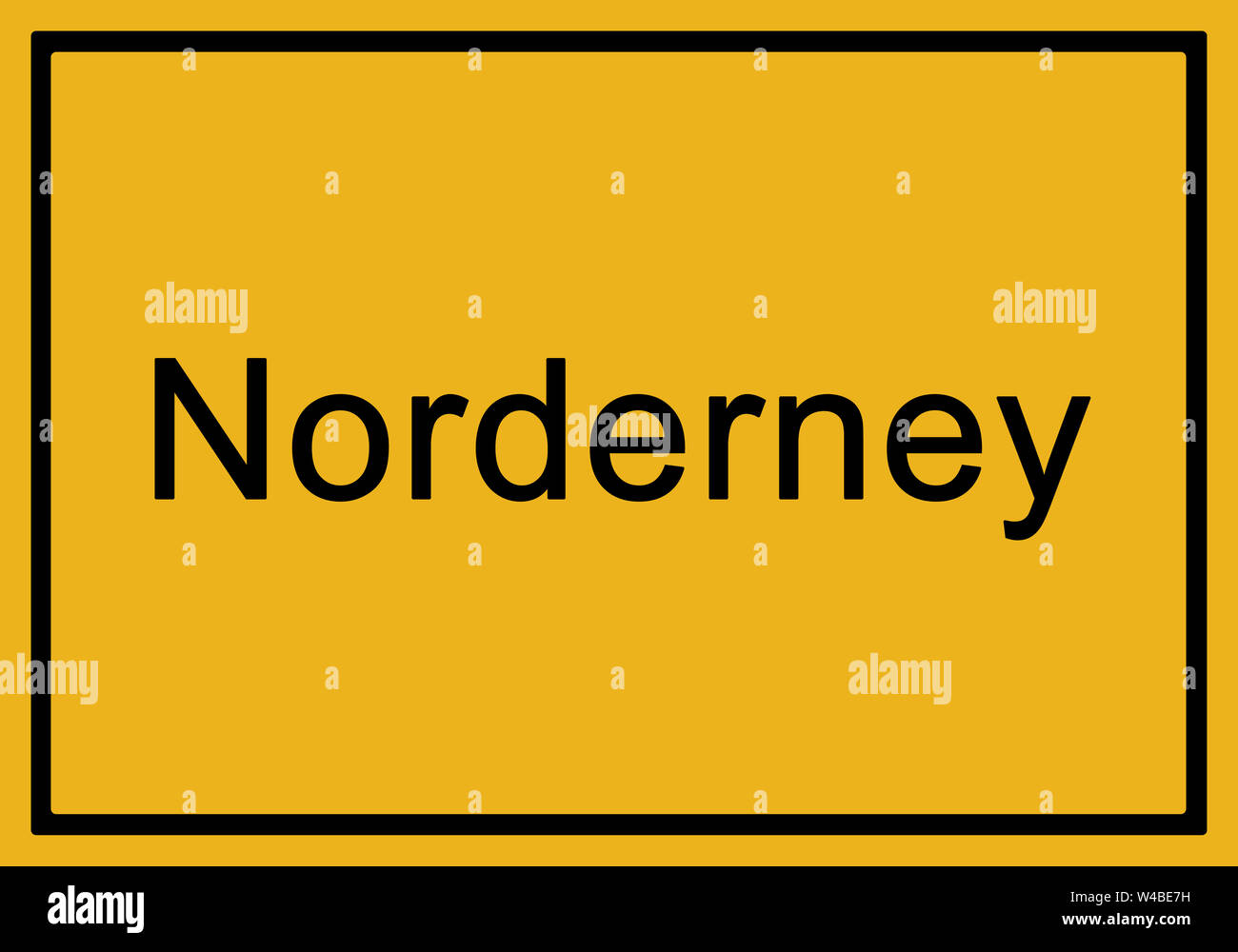 Typical german yellow city sign Norderney Stock Photo - Alamy