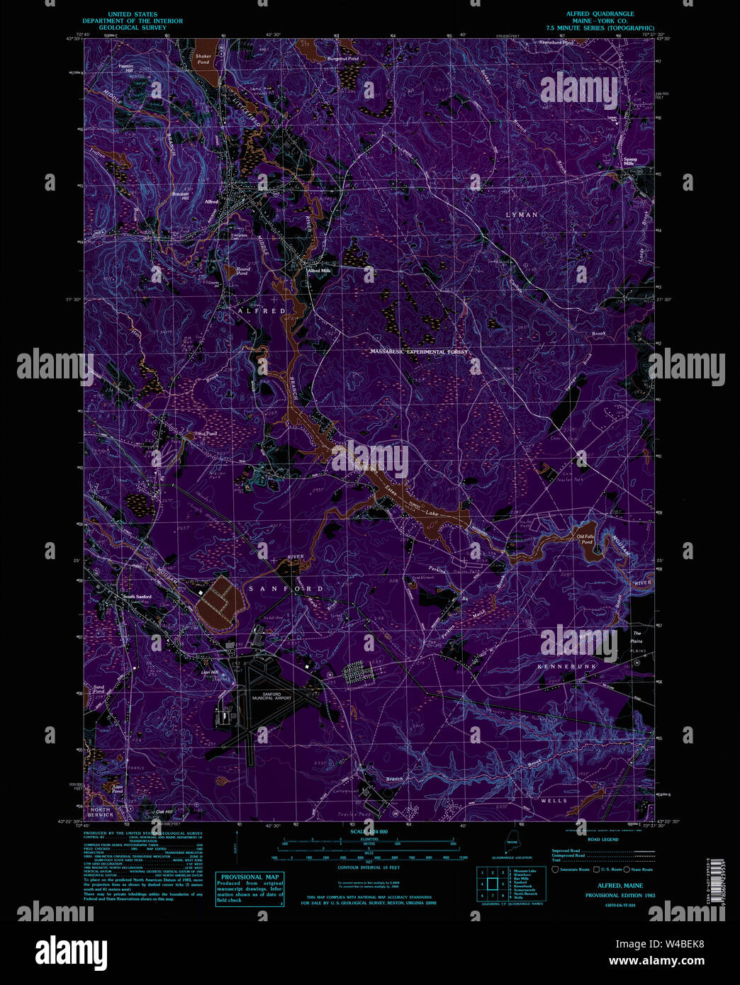 Maine USGS Historical Map Alfred 104863 1983 24000 Inversion ...