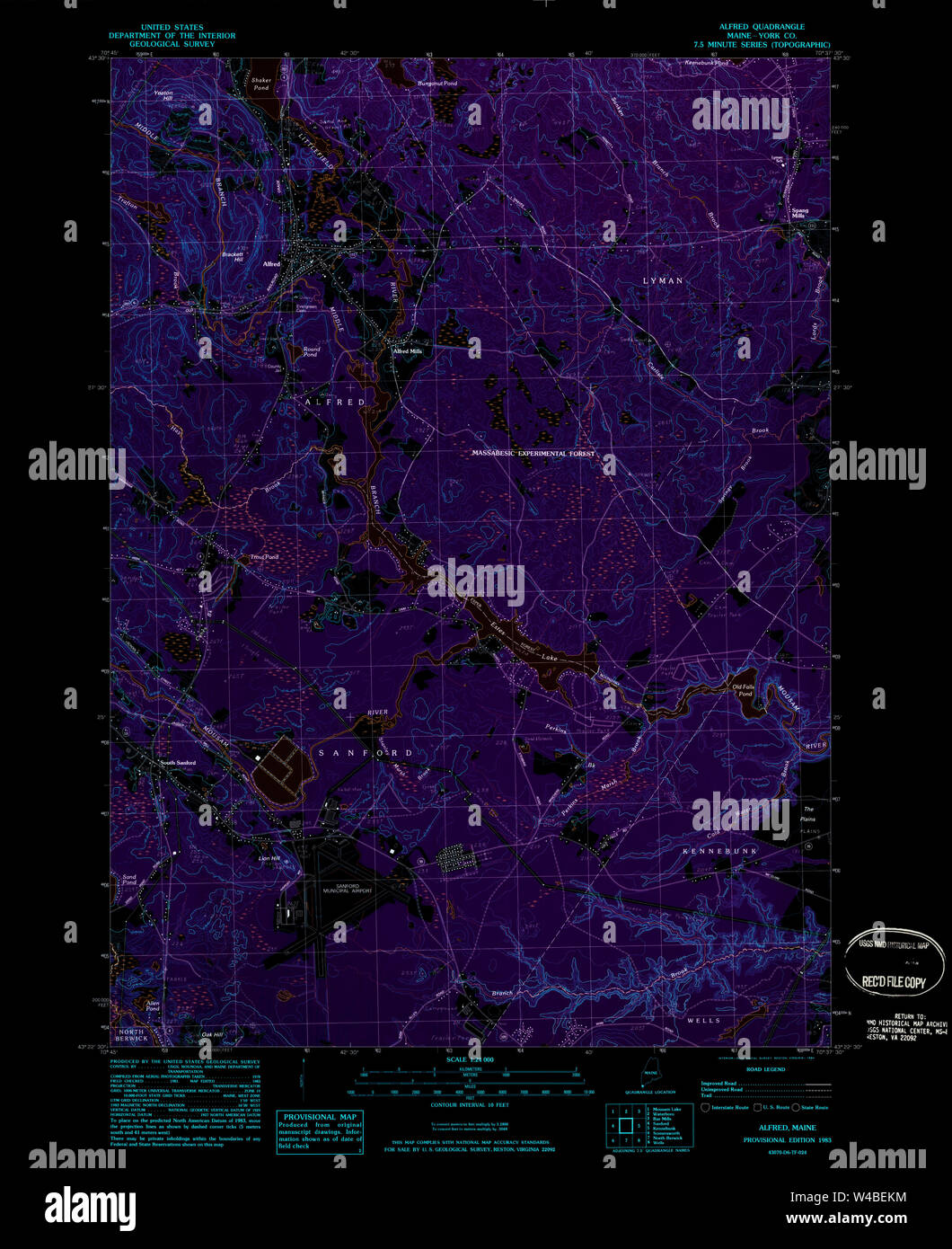 Maine USGS Historical Map Alfred 460072 1983 24000 Inversion ...