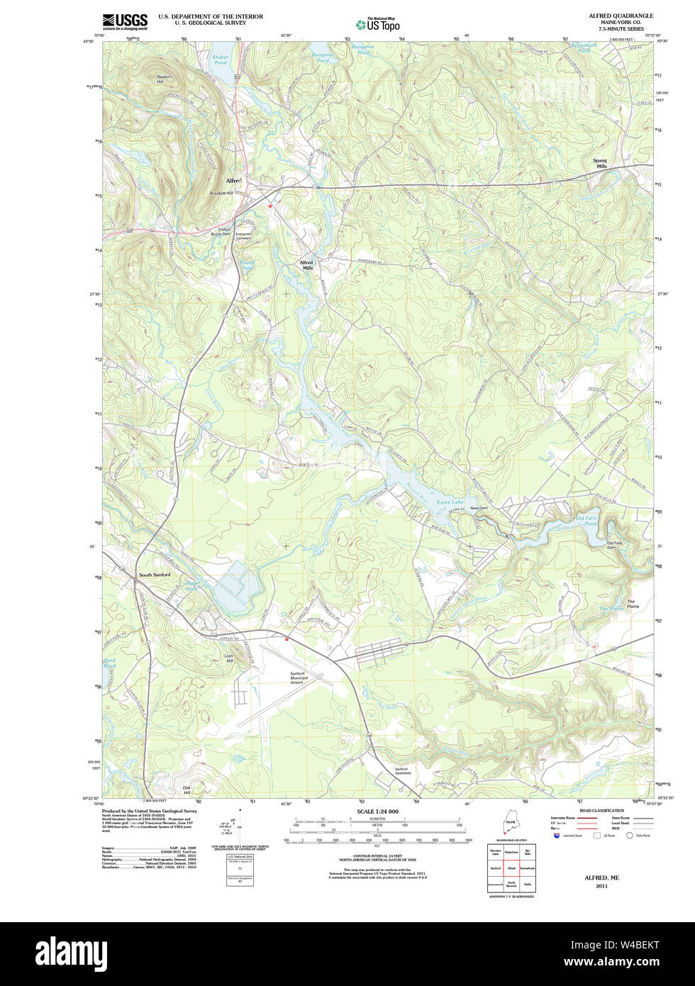 Maine USGS Historical Map Alfred 20110825 TM Restoration Stock Photo ...
